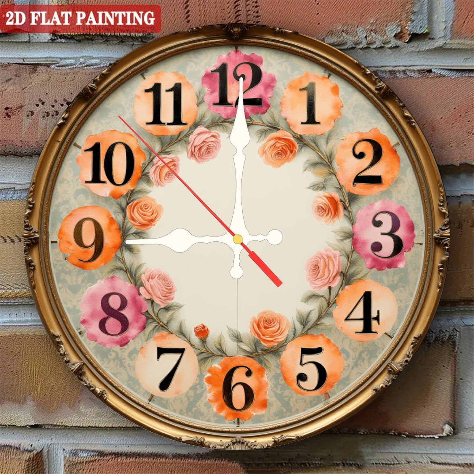 12-inch（30cm） art decorative wall clock，A detailed, multi - colored ...