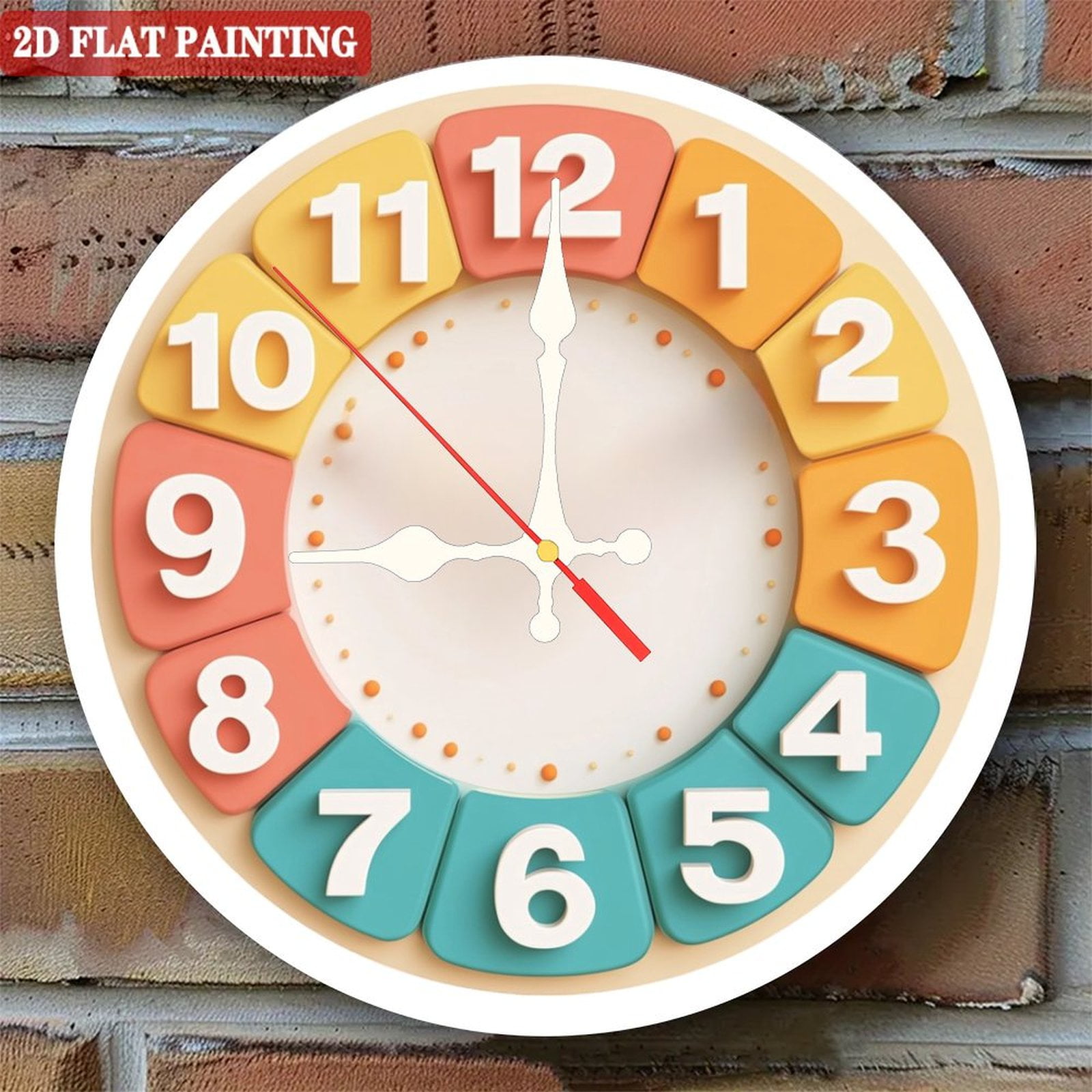 12-inch（30cm） art decorative wall clock，A pair of pink donuts ...