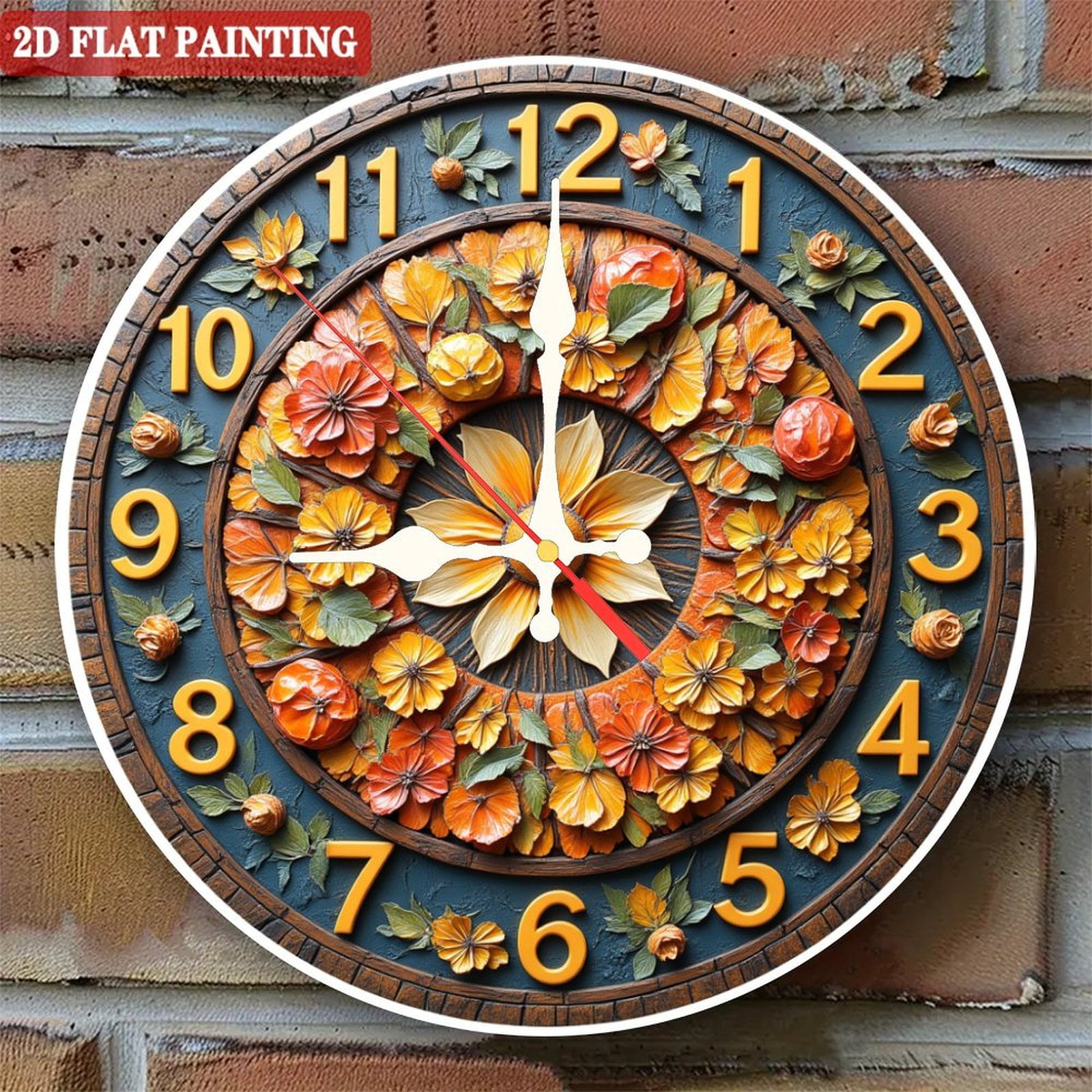 12-inch（30cm） art decorative wall clock，A tomato wearing a chef's hat ...