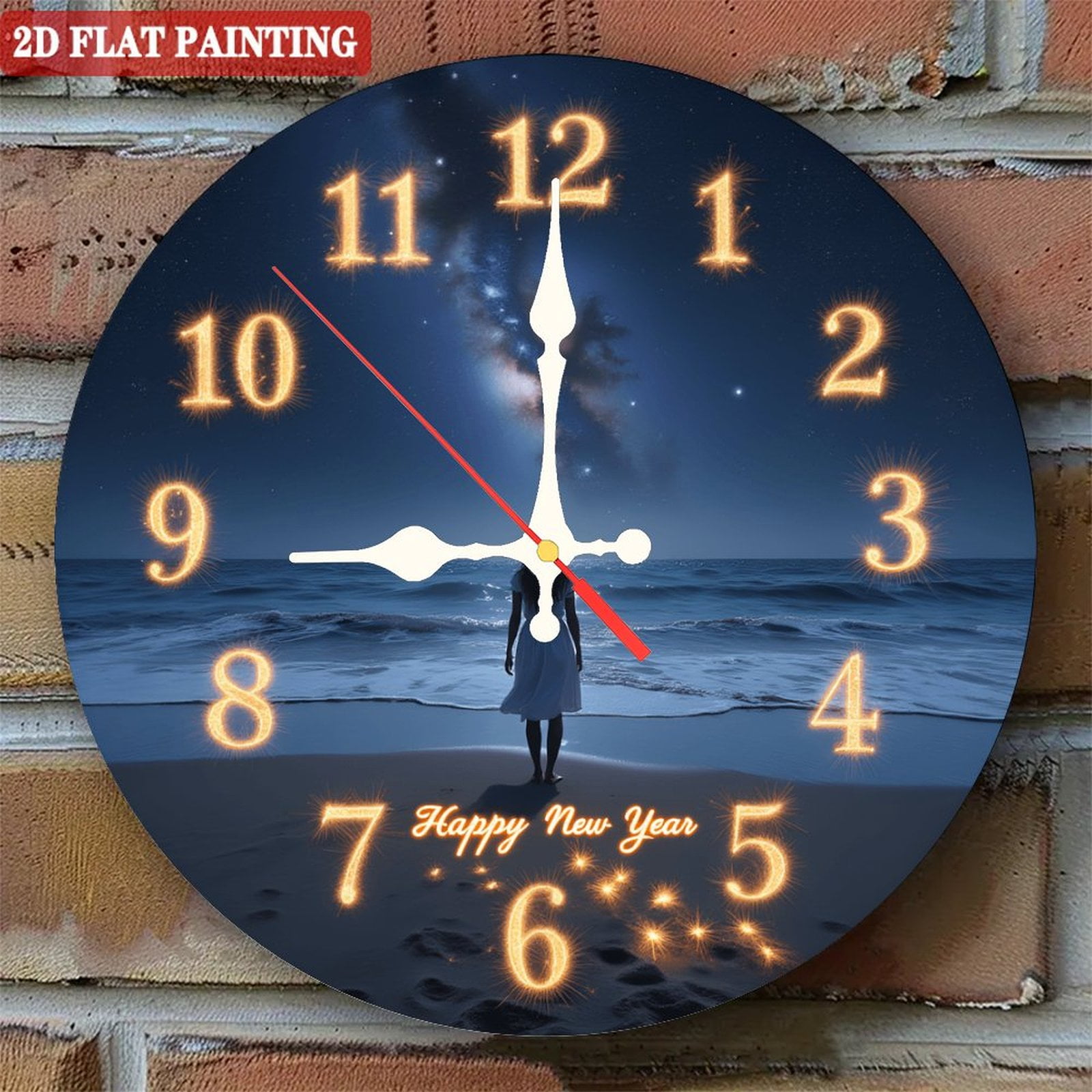 12-inch（30cm） art decorative wall clock，A vibrant, sunset - inspired ...