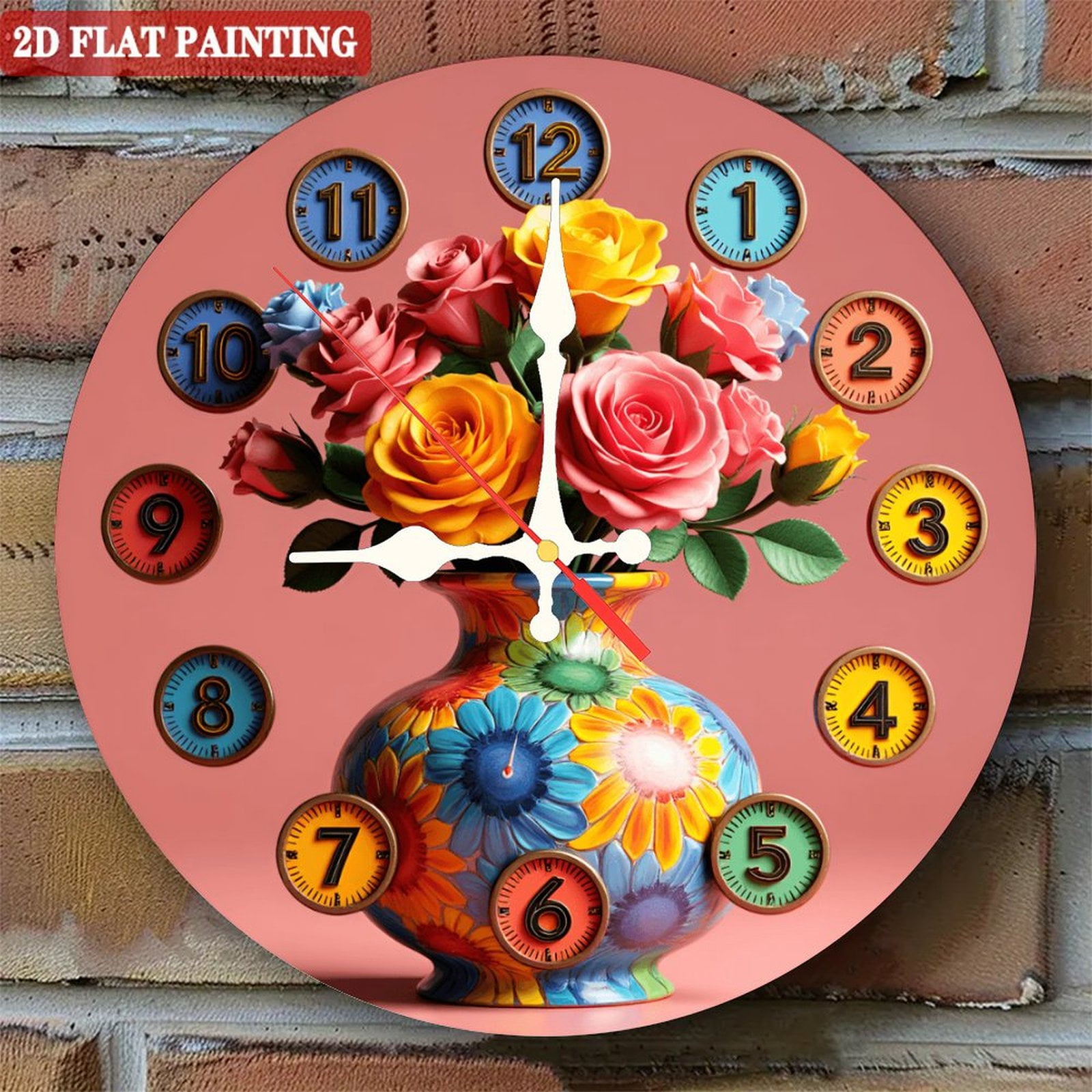 12-inch（30cm） art decorative wall clock，A winged figure in a regal pose ...
