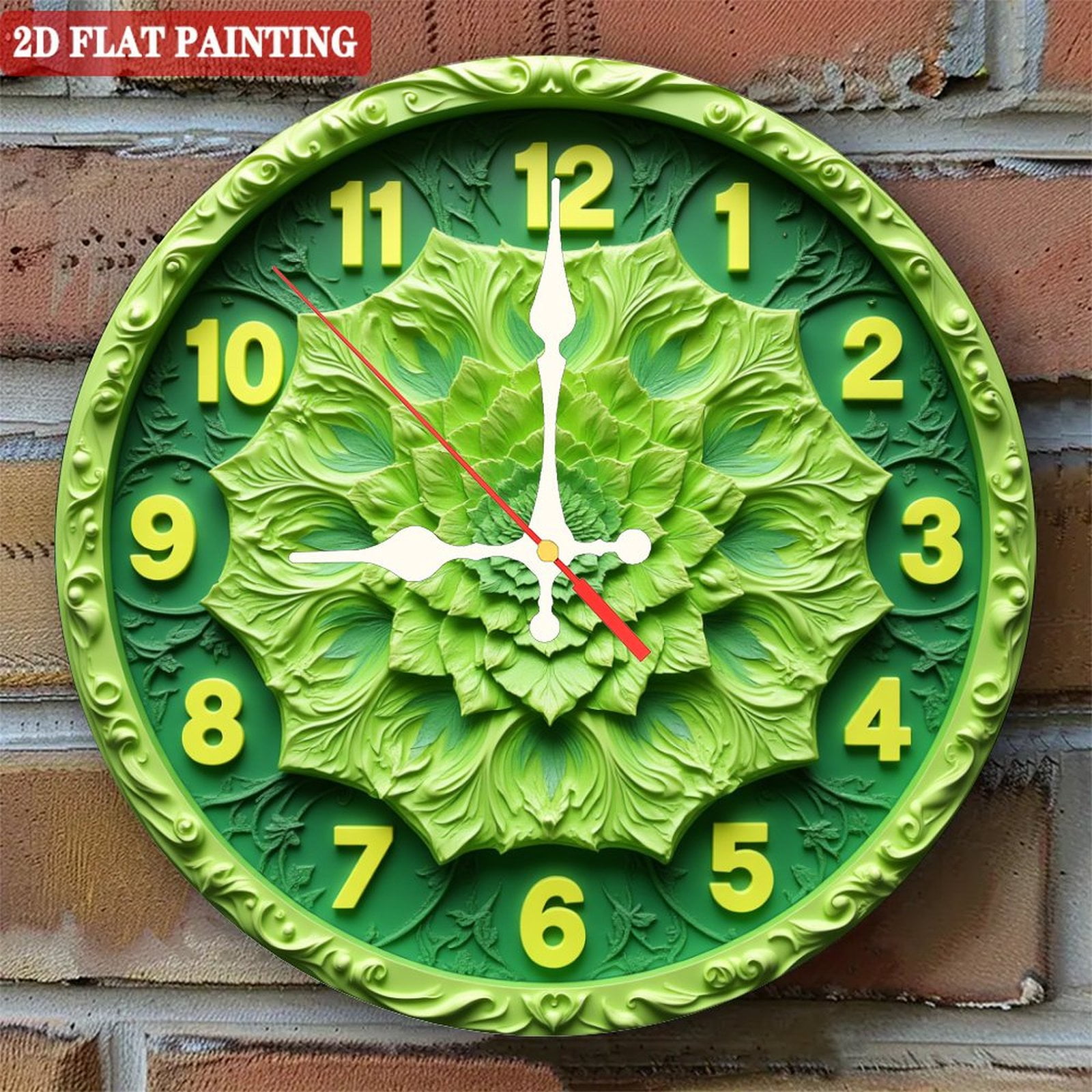 12-inch（30cm） art decorative wall clock，The word "fictca" in a cloud ...