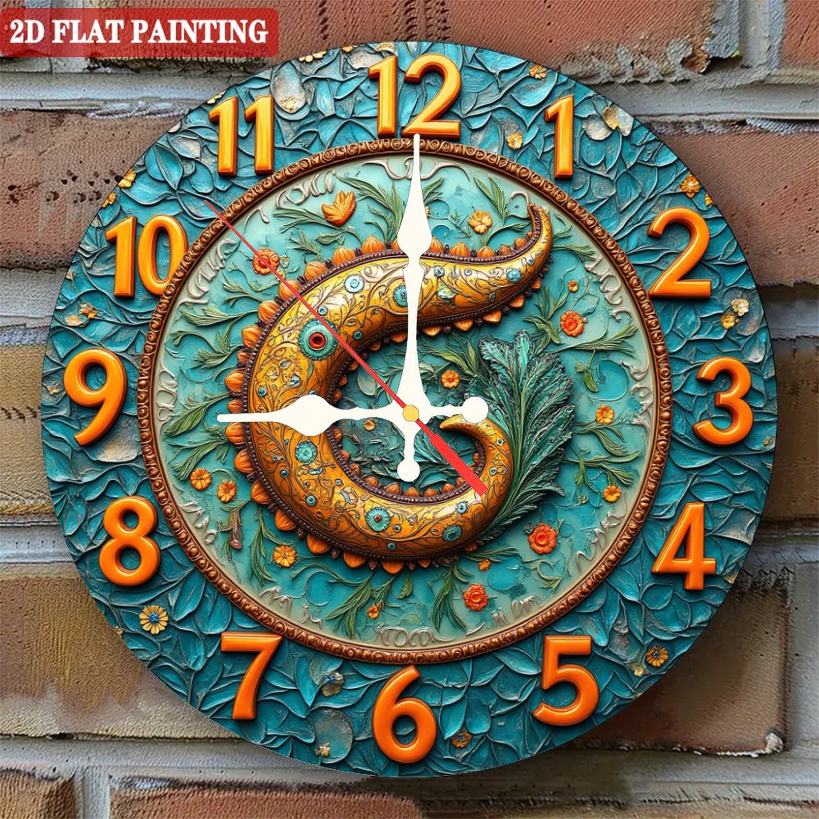 12-inch (30cm) artistic decorative wall clock; A crescent - like shape ...