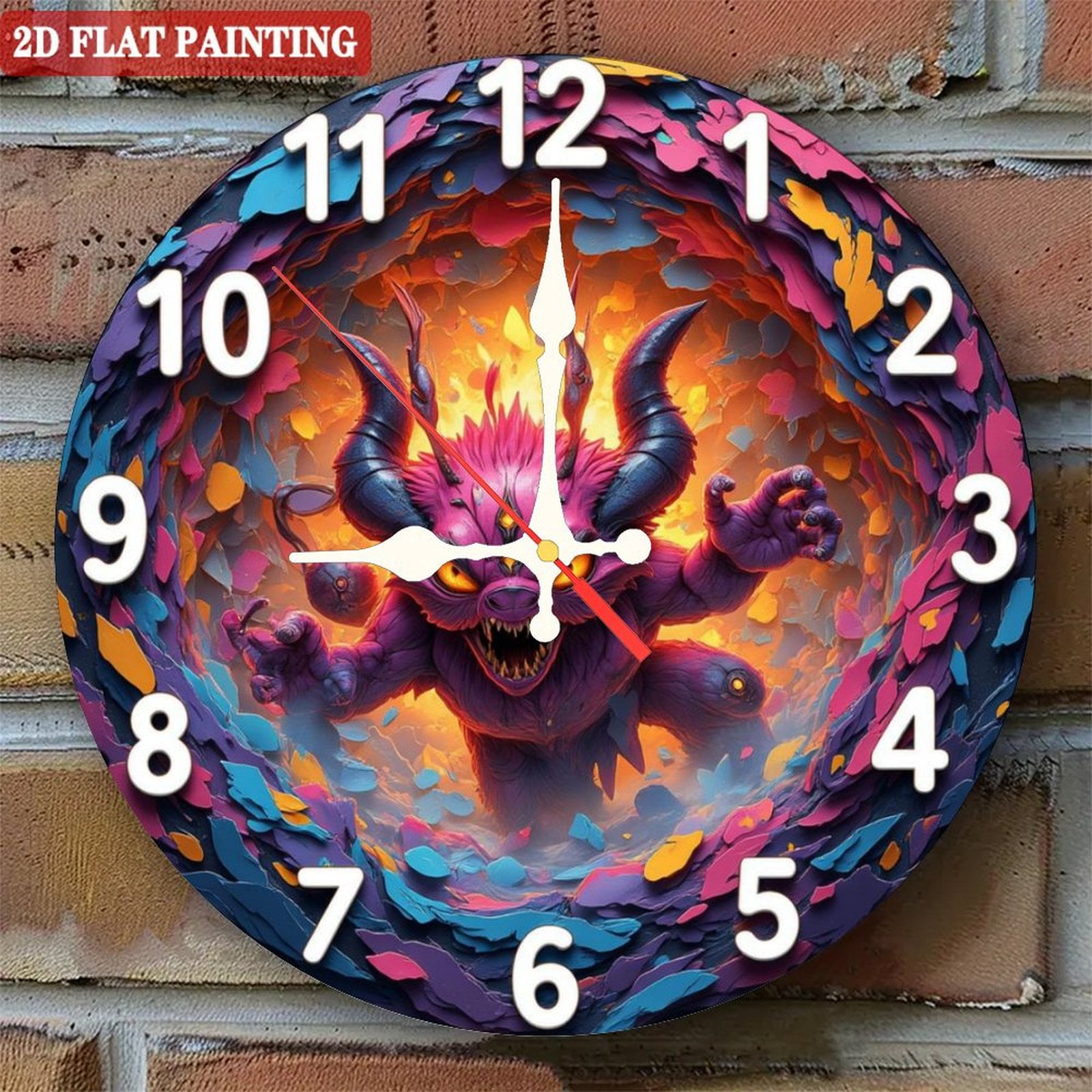 12-inch (30cm) artistic decorative wall clock; A fierce - looking ...