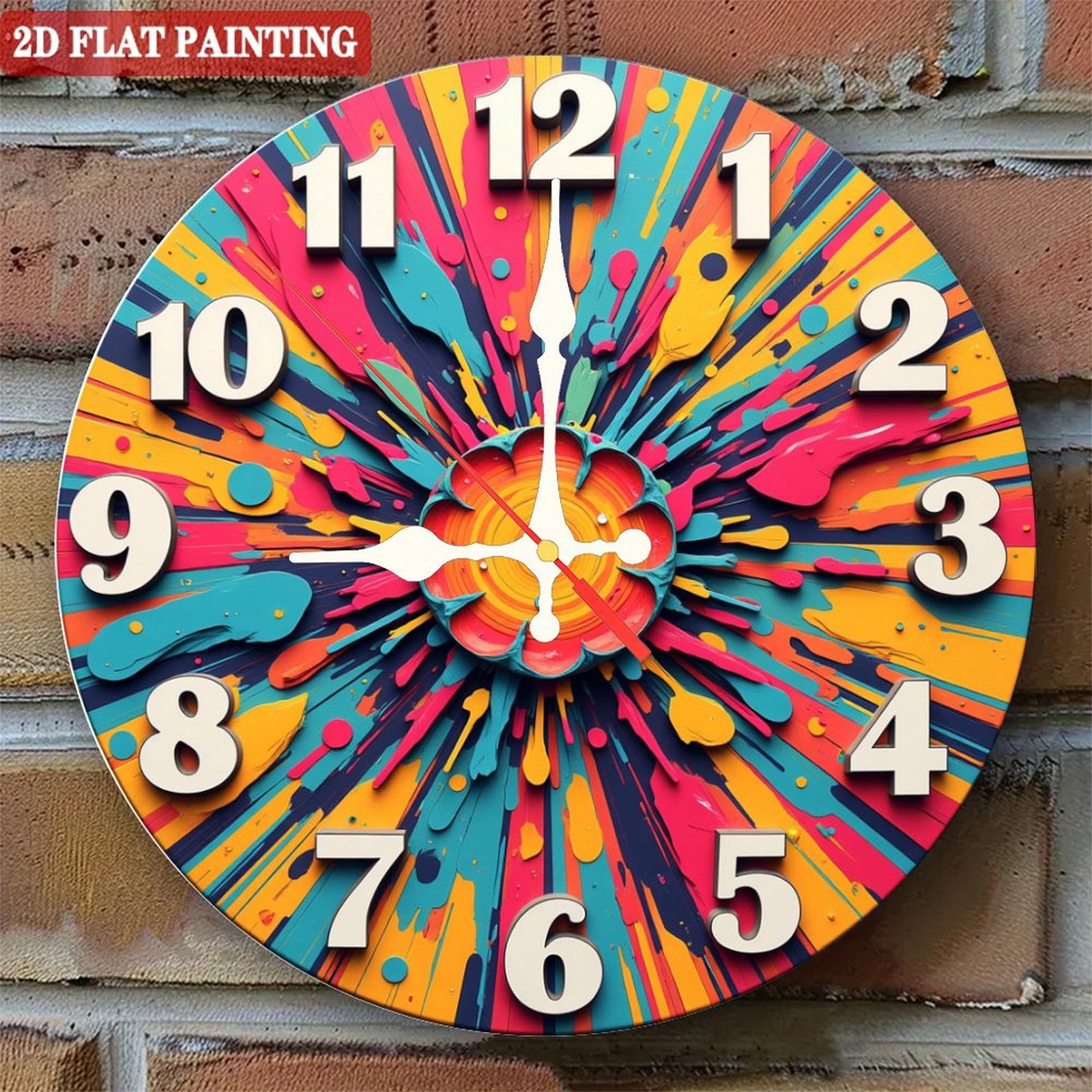 12-inch (30cm) artistic decorative wall clock; Flower - like swirl ...