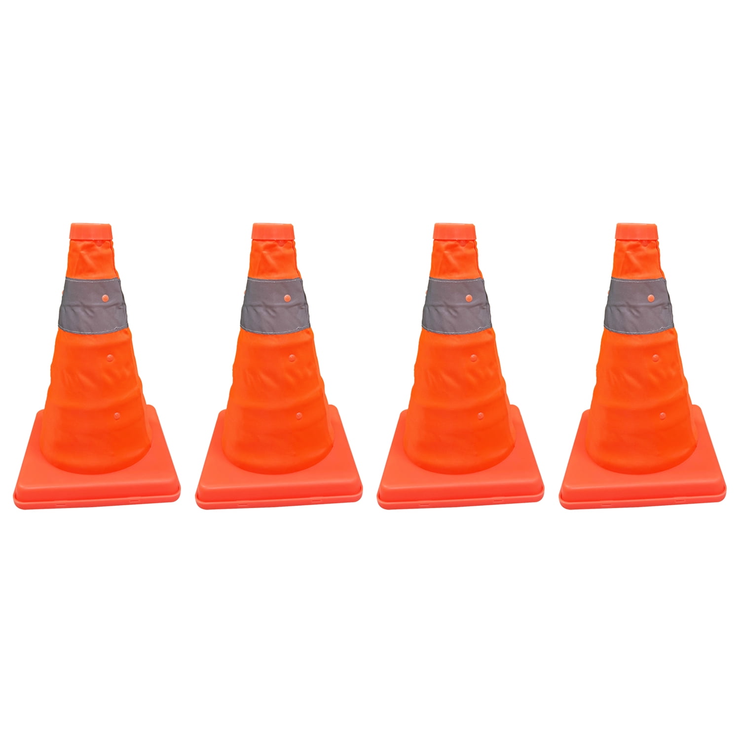 12 inch 4-Pack Collapsible Reflective Traffic Cones ,Pop-Up for Parking ...