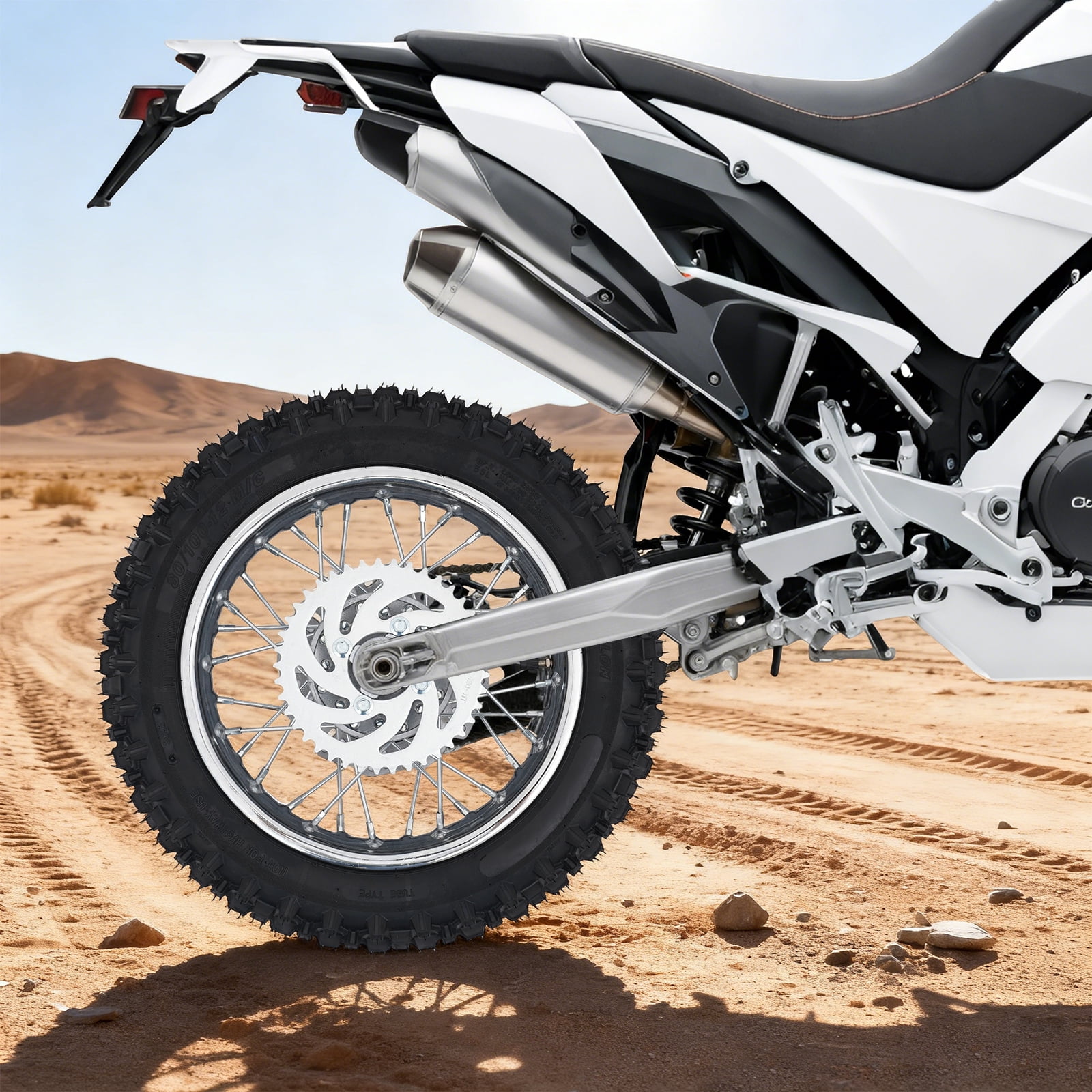 12 inch 80/100-12 Rear Tire+Rim+Disc Brake+Sprocket Fit For Dirt Pit ...