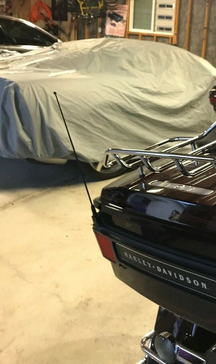 12" inch AM/FM/XM/CB Black Stainless ANTENNA Power MAST Rod FOR HARLEY ...