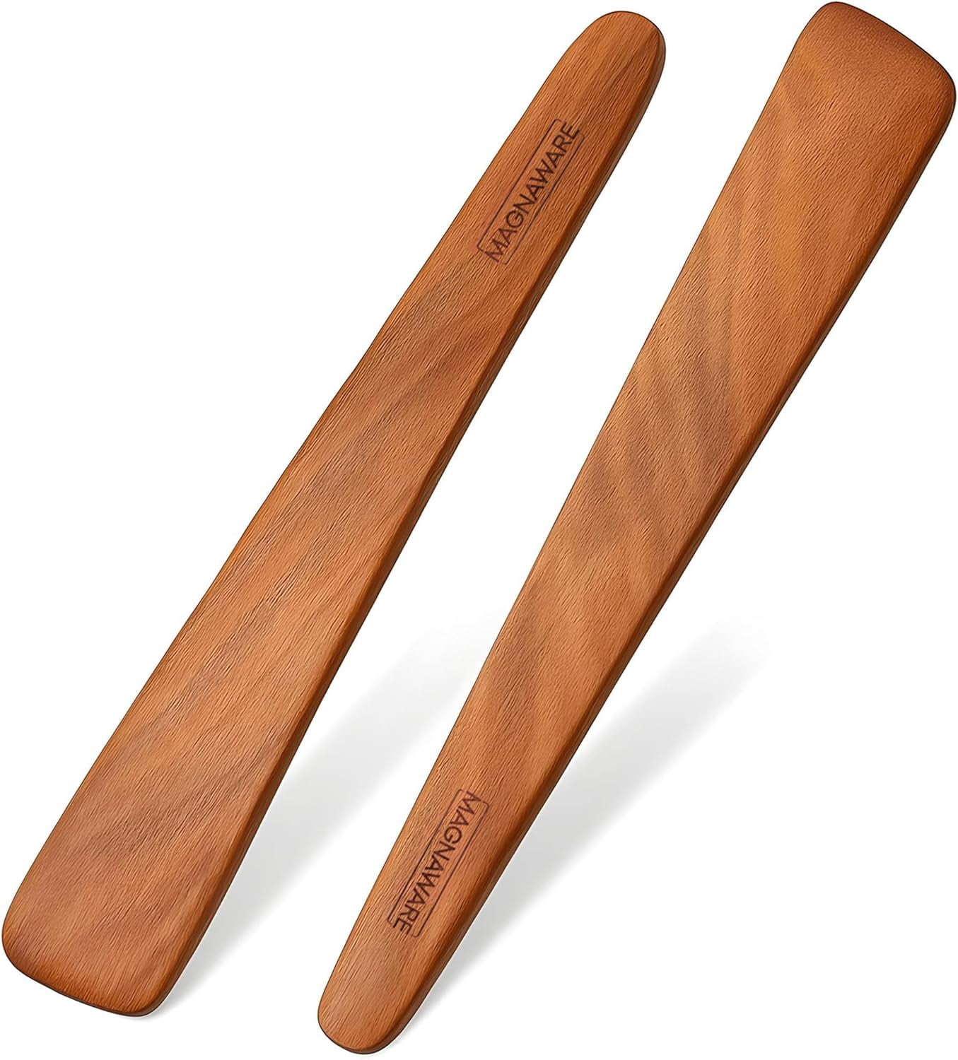 12-inch Acacia Wood Spatula Set of 2 – Wooden Flipper Turners, Heat ...