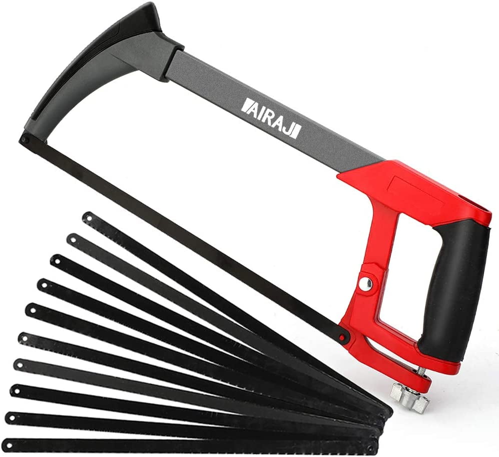 12 inch Adjustable Hacksaw Frame Set,Tools High-Tension Hacksaw,with 10 ...