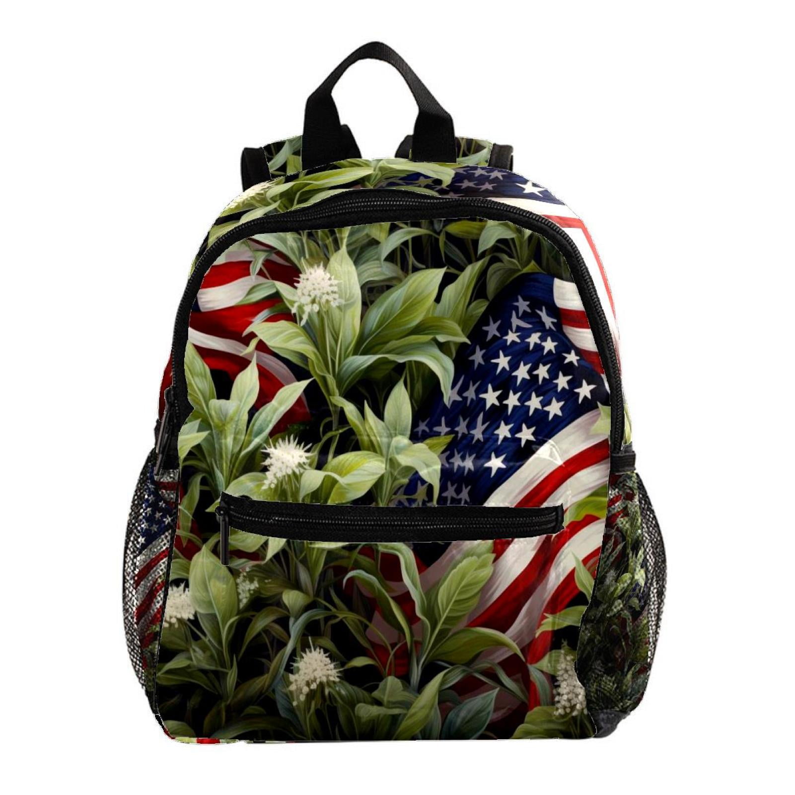 12 inch American Flag Plant Backpack for Preschool, Kindergarten Kids ...