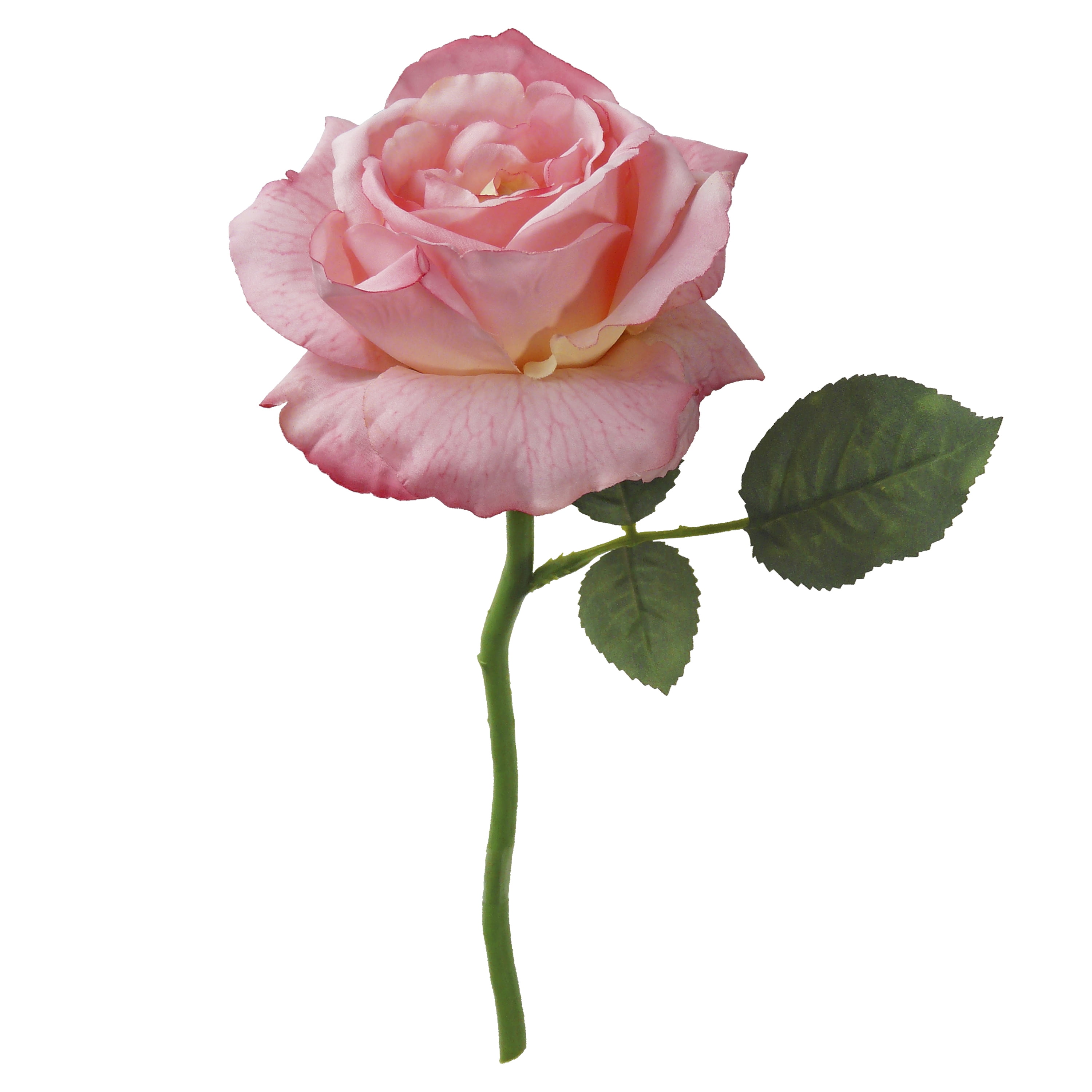 12-inch Artificial Silk Pink Large Single Rose Short Stem, for Indoor ...