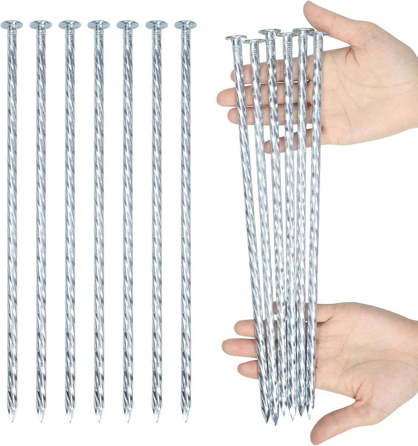 12-inch Artificial Turf Stakes Solid Galvanized Metal Spiral Landscape ...