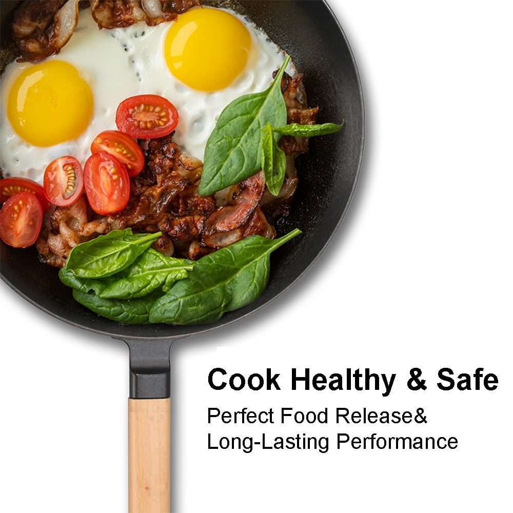 YUTANN 12" Cast Iron Skillet, Nonstick, Lightweight Pre-Seasoned, Oven ...