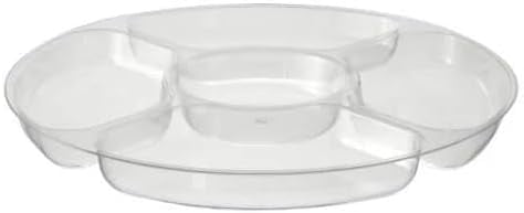 12 inch Clear Plastic 5 Compartment Round Tray - Large Disposable ...