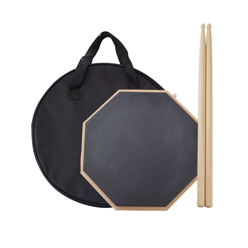 12-inch Drum Practice Pad and Sticks Set with Storage Bag Maple Drum ...