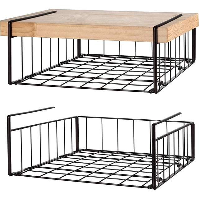 12" inch Easy Install White Wire Under Cabinet Wire Hanging Basket ...