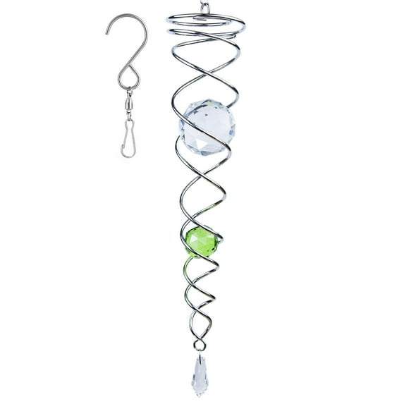 12 inch Gazing Ball Spiral Tail, Prefdo Stainless Steel Wind Spinner ...