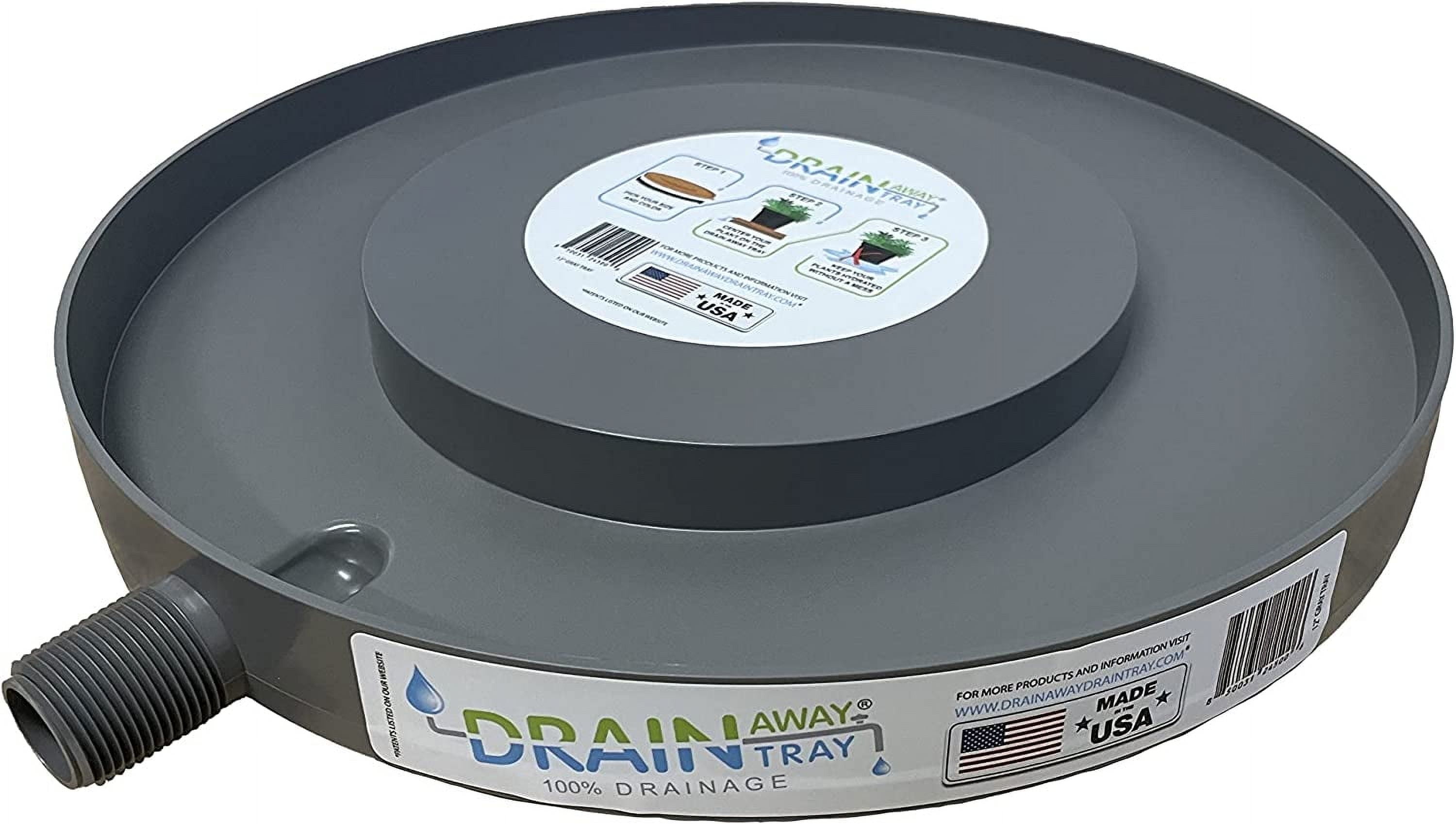 12 x 12 inch Gray Plastic Drain Away Garden Plant Drain Tray - Walmart.com