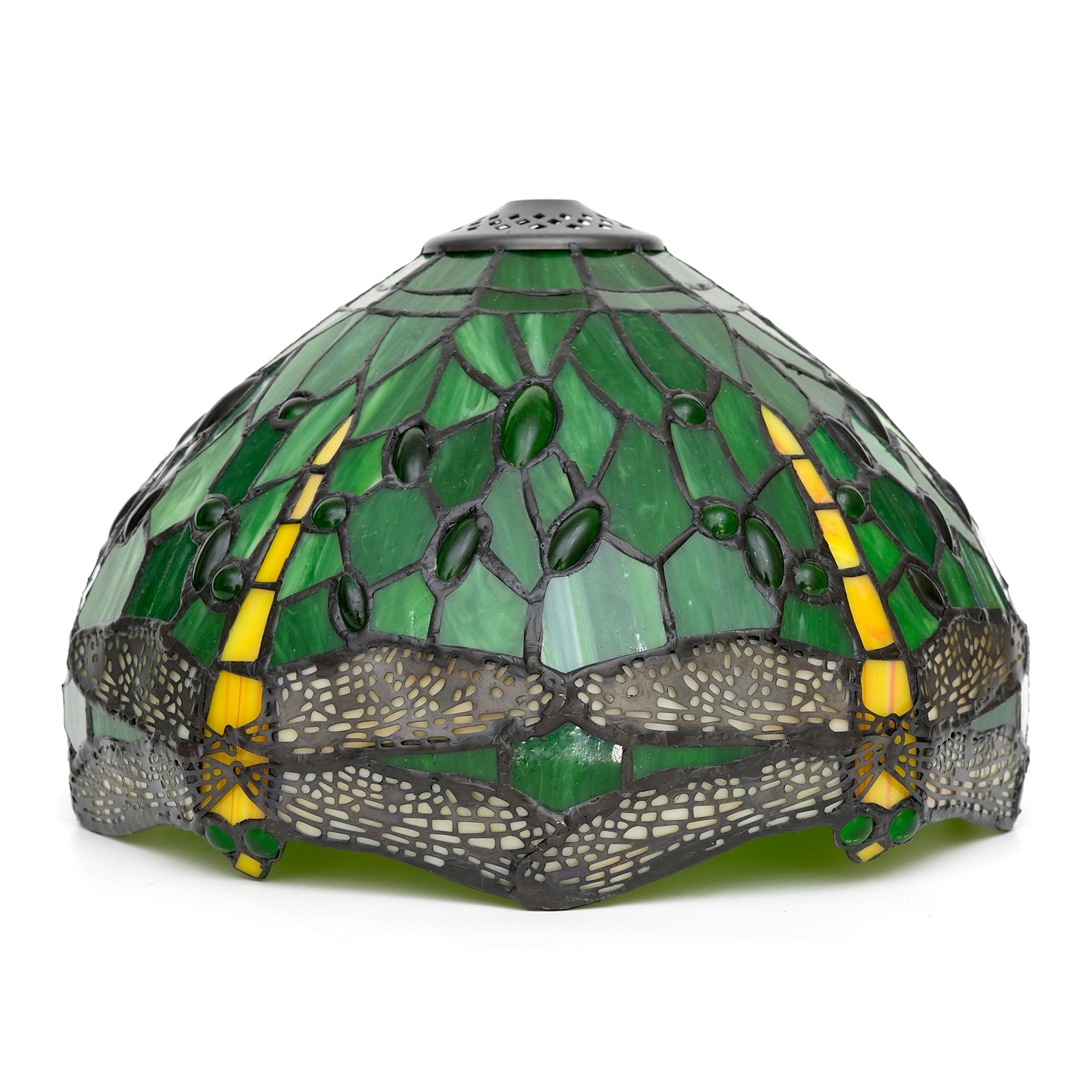 12 inch Green Dragonfly handmade stained glass lampshade, Tiffan12 inch ...