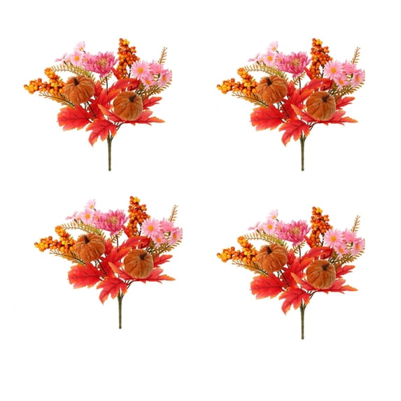 12 inch Halloween Pumpkin Berry Picks, Artificial Fall Maple Leaf ...