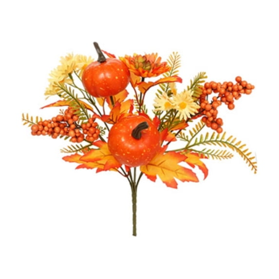 12 inch Halloween Pumpkin Berry Picks , Artificial Fall Maple Leaf ...