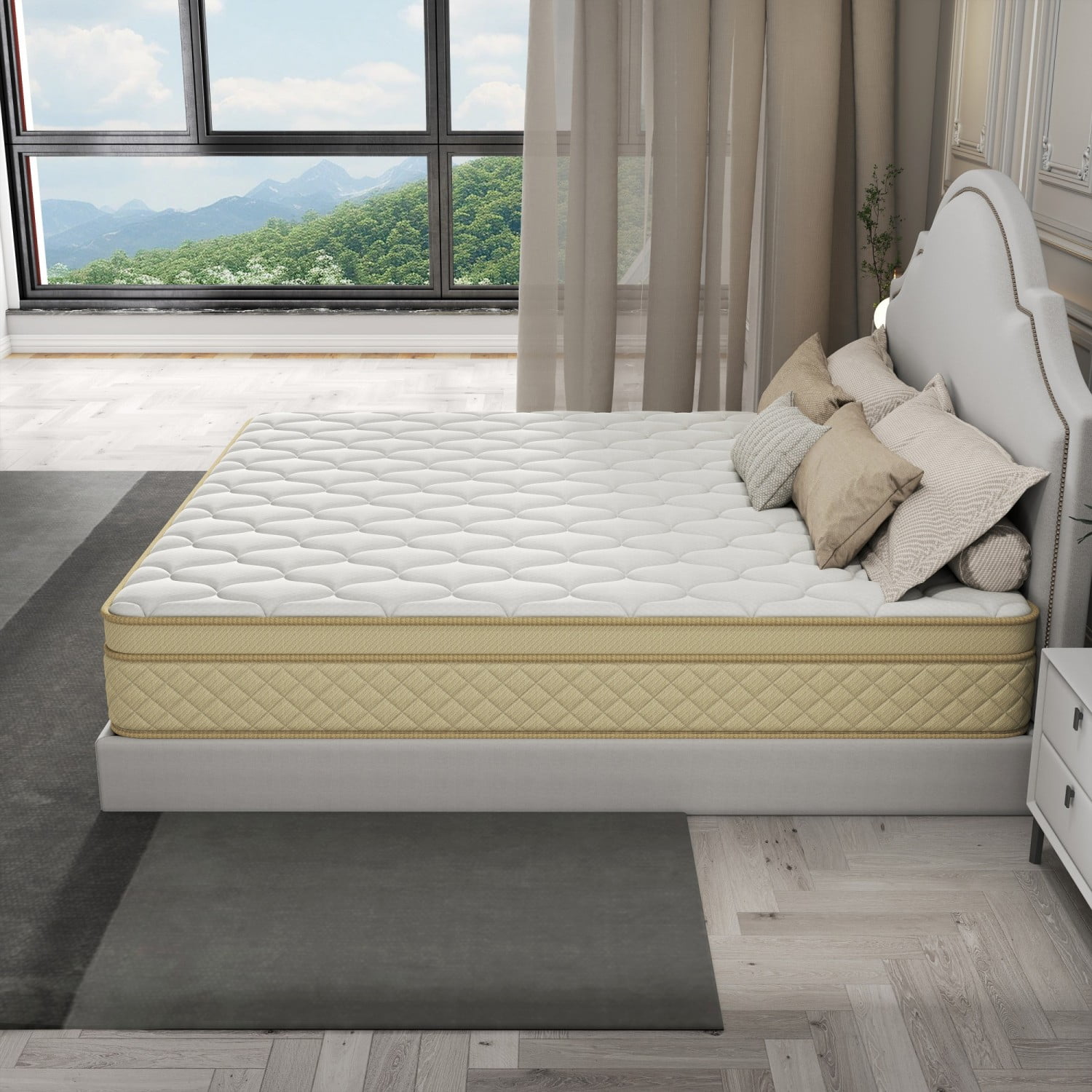 12 inch Hybrid Mattress Moderately Firm Feel，Cooling Airflow ，Equipped ...