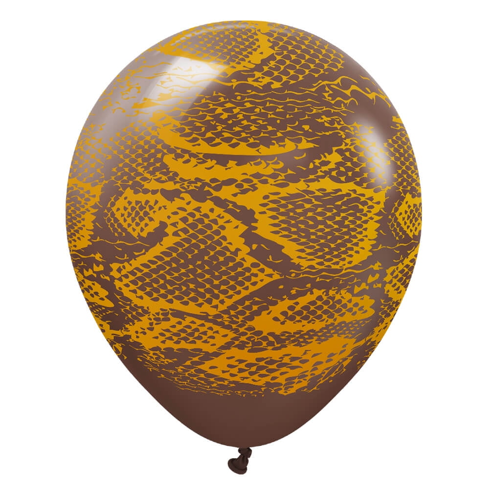 12 inch Kalisan Safari Snake - Chocolate Brown W/ Gold Ink Latex ...