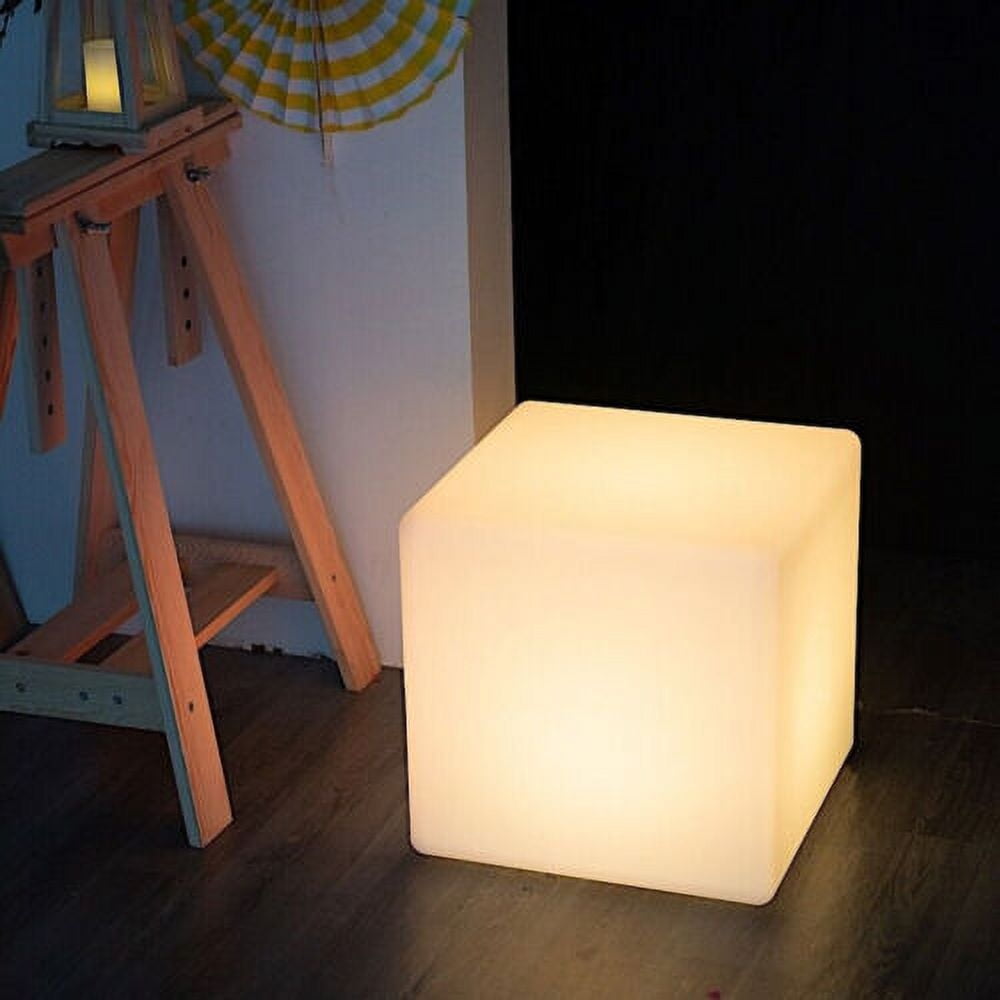 12 inch LED Light Cube Stools Chair W/Remote Control 16 RGB Colors ...