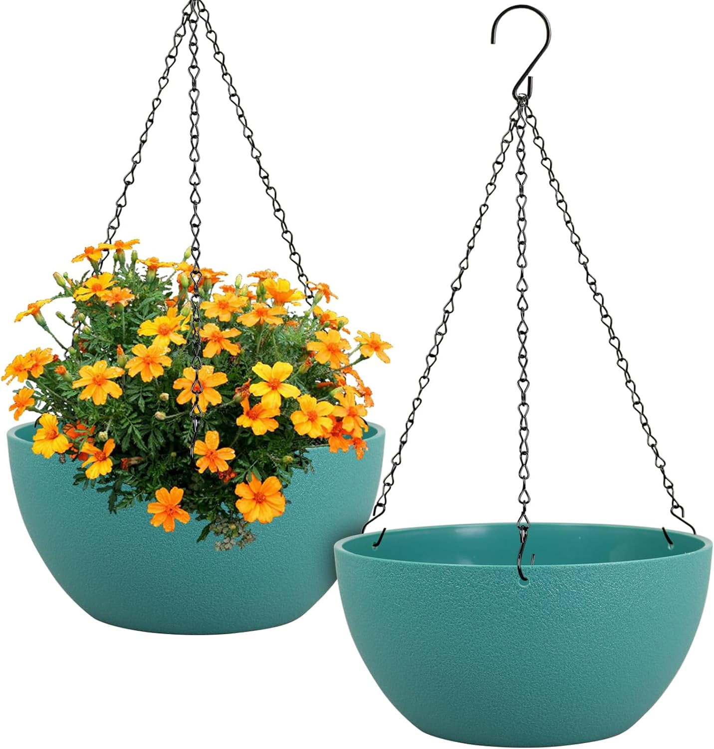12 inch Large Hanging Planters for Indoor Outdoor Plants, 2 Pack ...