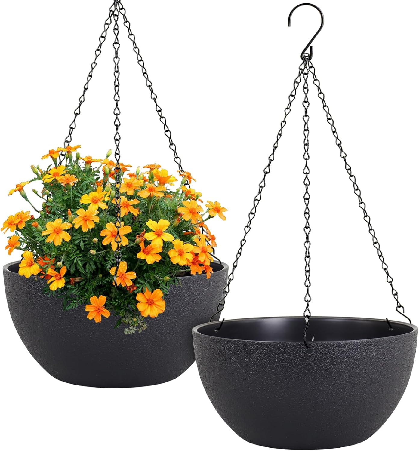 12 inch Large Hanging Planters for Indoor Outdoor Plants, 2 Pack ...