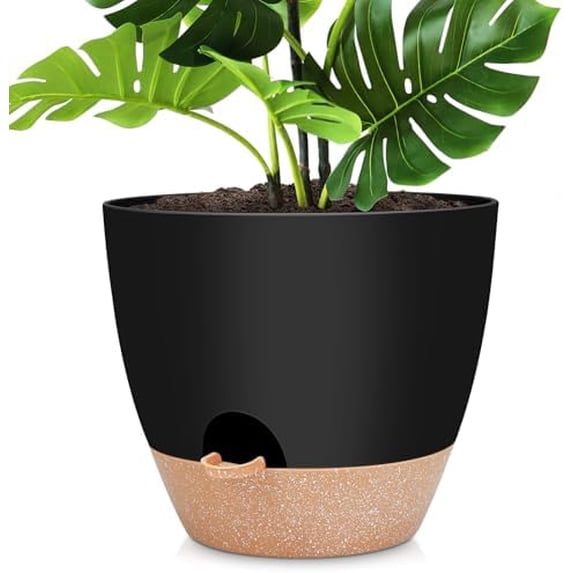 12 inch Large Self Watering Plant Pots, Flower Pots Planters with Multi ...