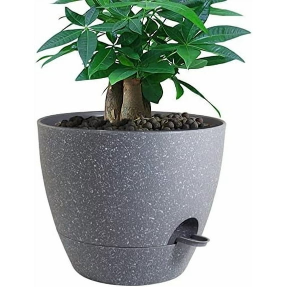 12 inch Large Self Watering Pots, Plastic Planters with 60oZ Removable ...