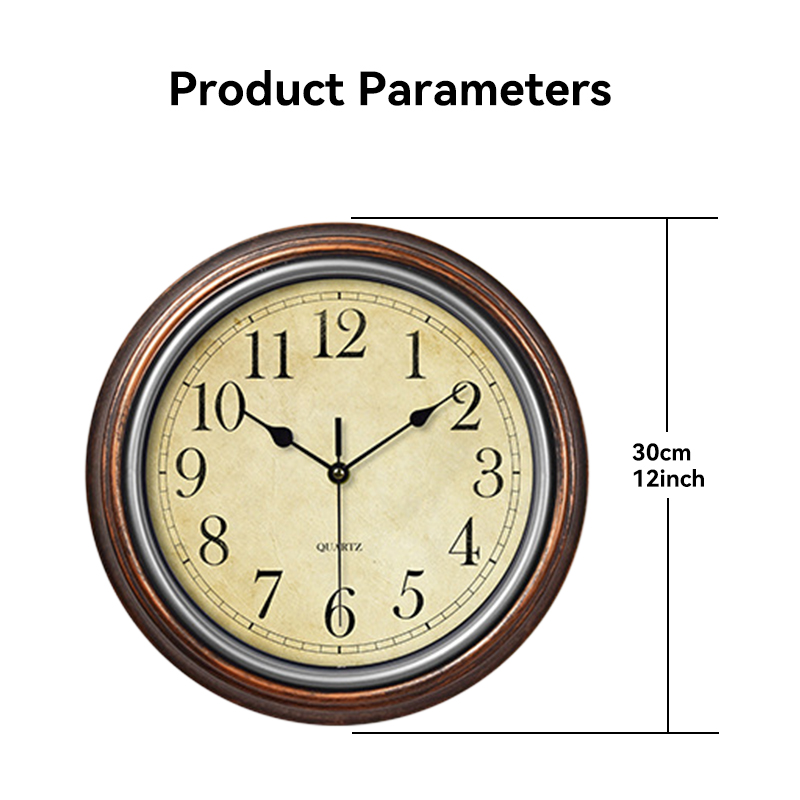 12 inch Metal Black Wall Clocks Nordic Vintage Digital Clock Modern ...