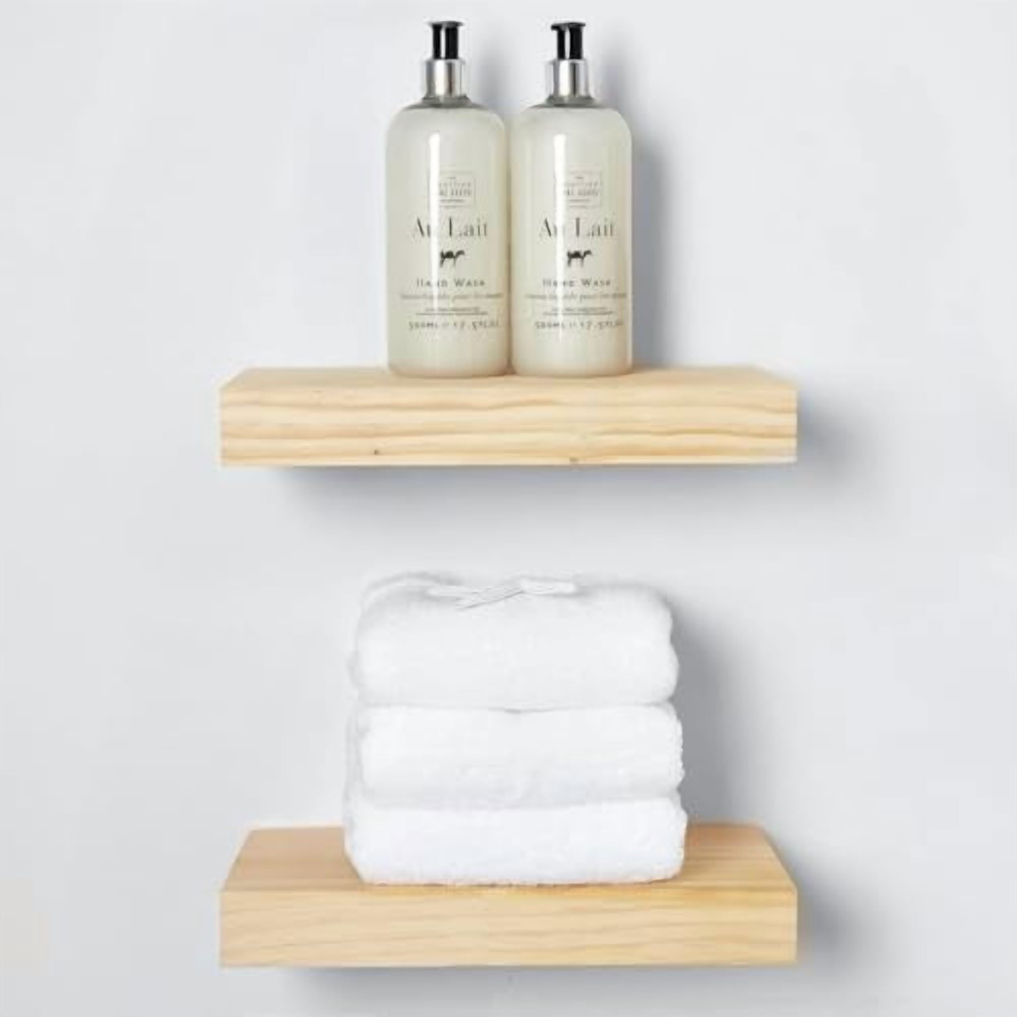 12 inch Natural Floating Shelf, High End Solid Real Wood 12inch Small ...