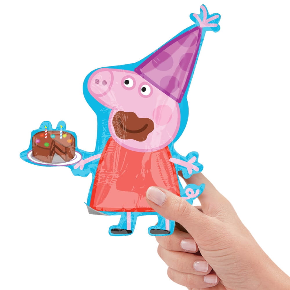 12 inch Peppa Pig Cake Mini Shape (Air-Fill Only) Foil Mylar Balloon ...