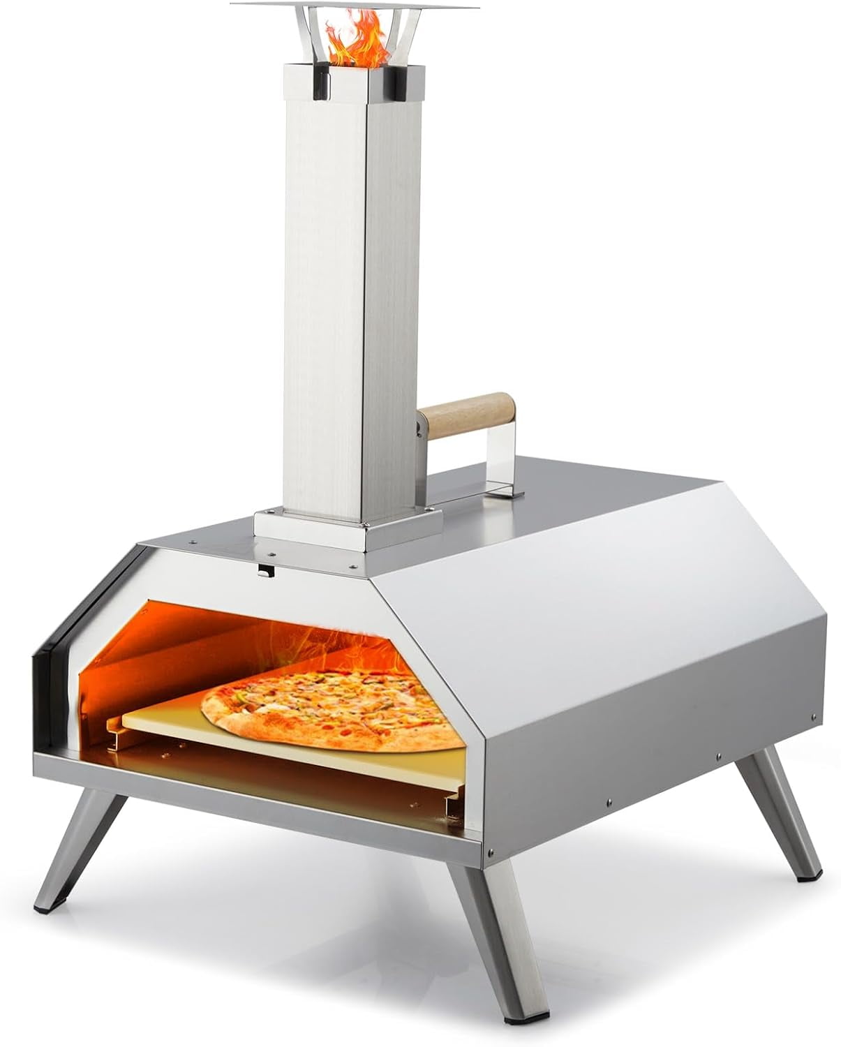 12 inch Pizza Oven Outdoor Wood Pellet Pizza Maker, Stainless Steel ...