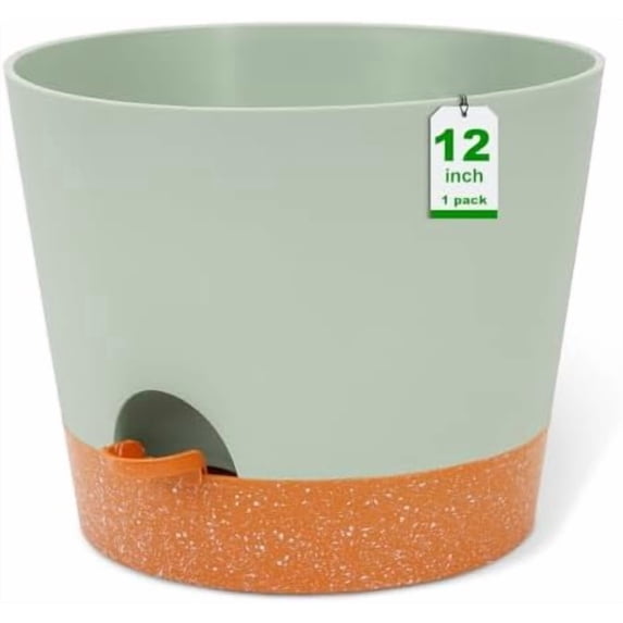 12 inch Plant Pots, planters, Self Watering Pots, Large Plastic Flower ...