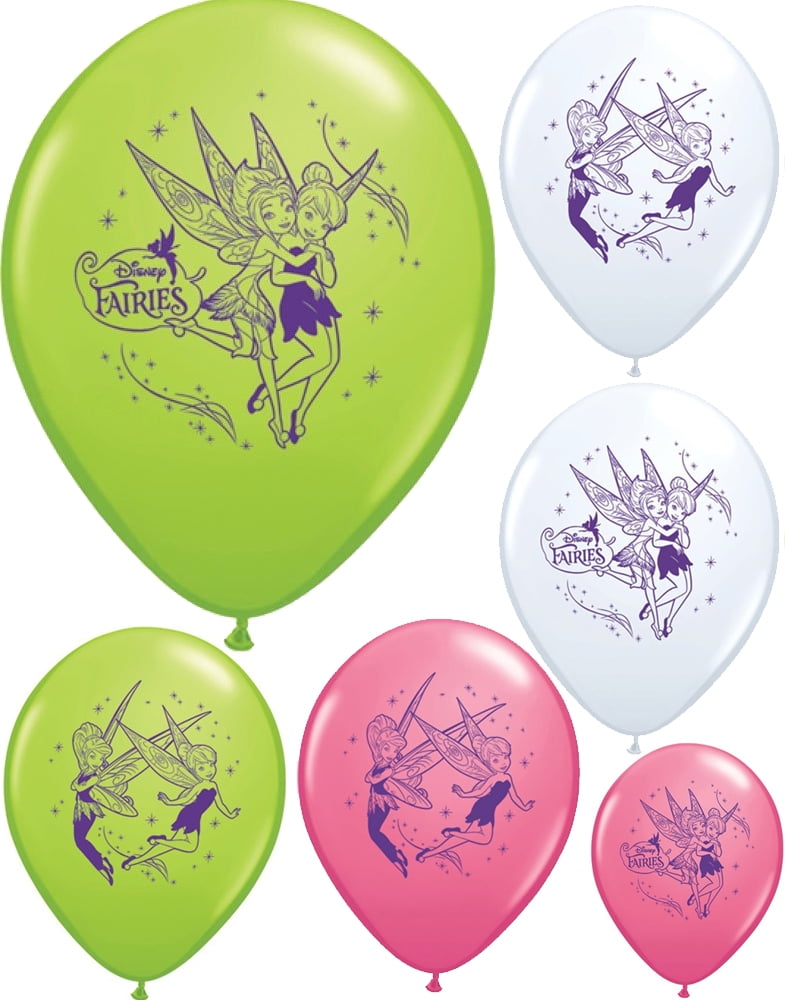 12 inch Qualatex Tinker Bell & Disney Fairies (6 Pk) Latex Balloons (6 ...