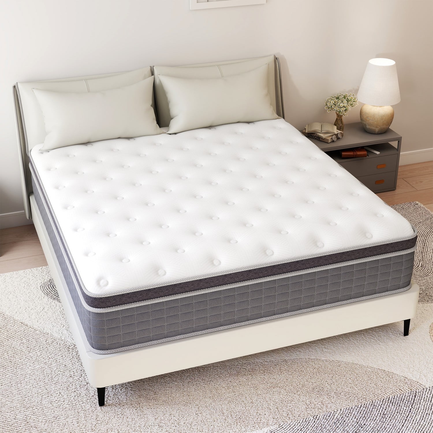12 inch Queen Hybrid Mattress,Equipped with Individually Wrapped Pocket ...