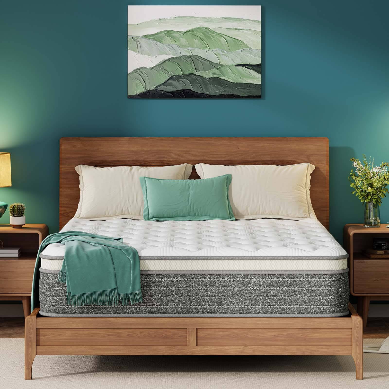 GREOO 12in Queen Mattress CertiPUR-US Memory Foam and Individually ...
