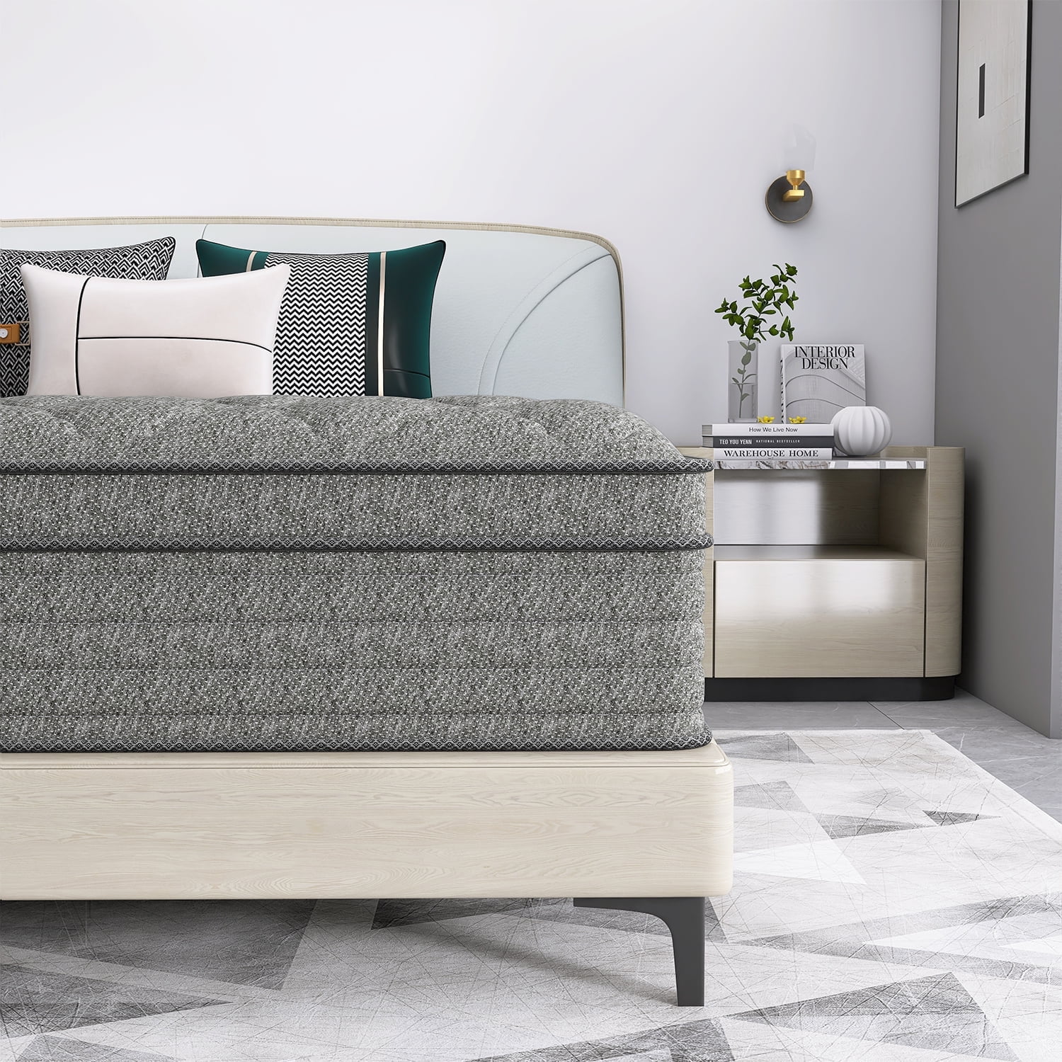 lemontalking 12 inch Queen Mattress,Hybrid Mattresses Medium Firm in a ...