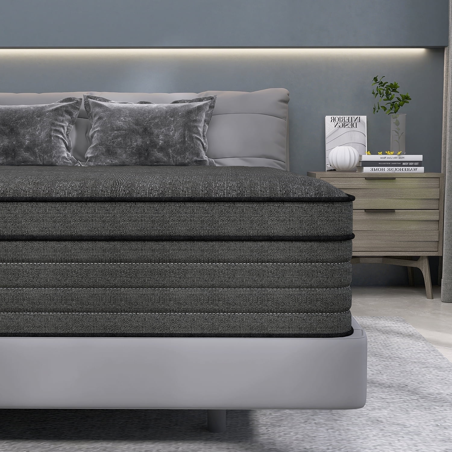 lemontalking 12 inch Queen Mattress,Hybrid Mattresses Medium Firm in a ...