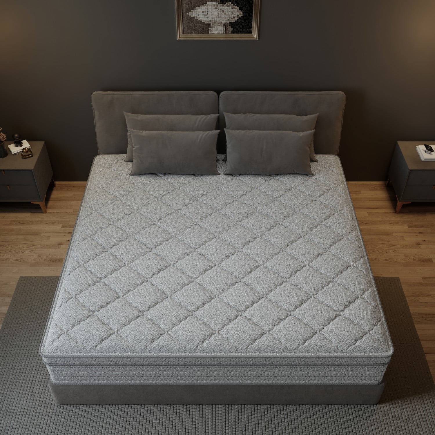 12 inch Queen Sized Hybrid Mattress in a Box, Featuring Individually ...