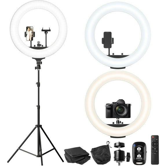 12 inch Ring Light with Stand, Selfie Ring Light with 50" Extendable ...