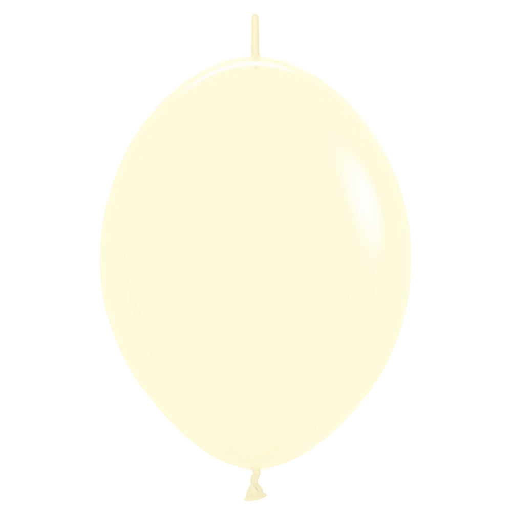 12 inch Sempertex Link-O-Loon Pastel Matte Yellow Latex Balloons (50 ...