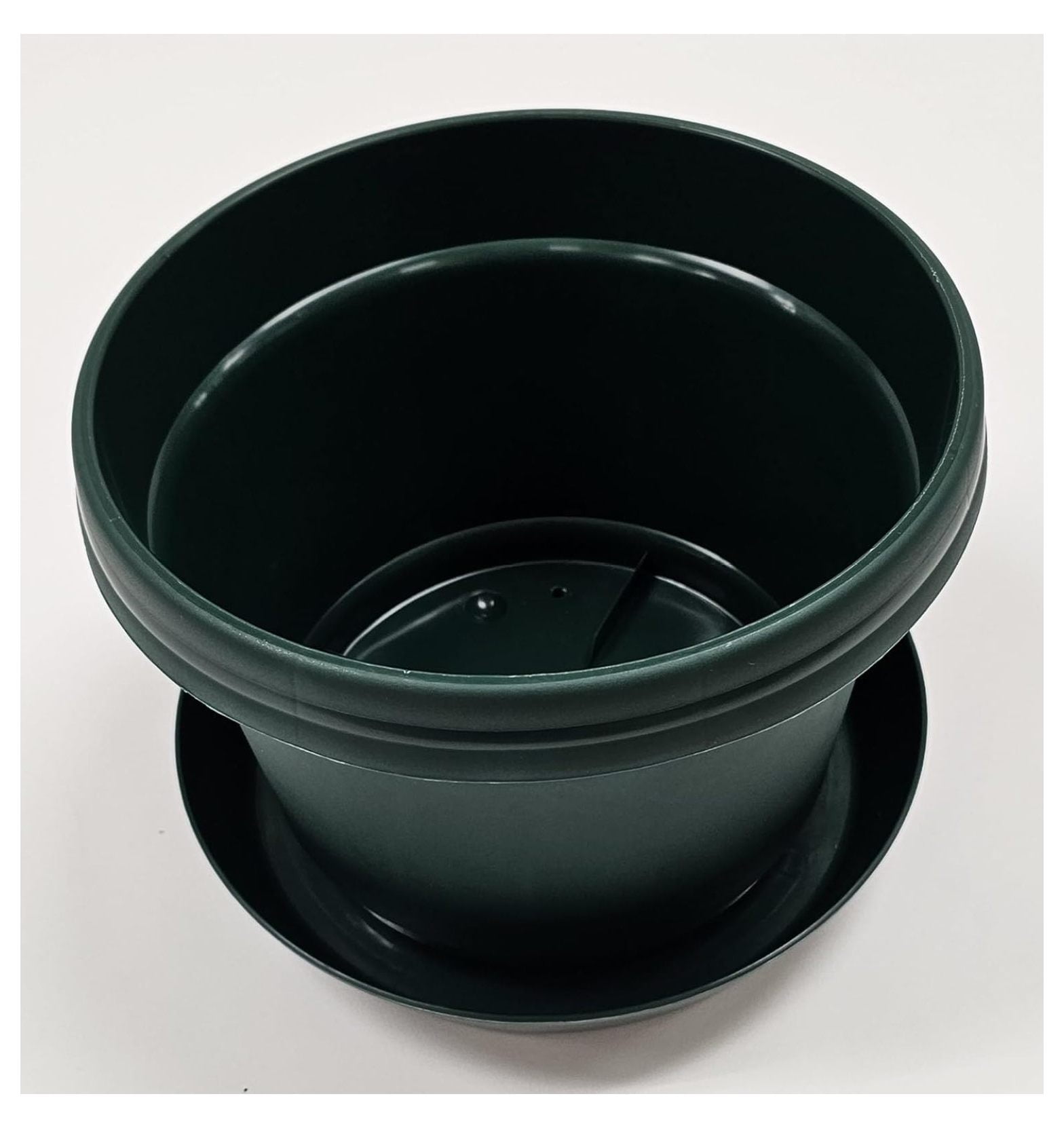 12 inch Single Flower Pot and Saucer, Green - Walmart.com