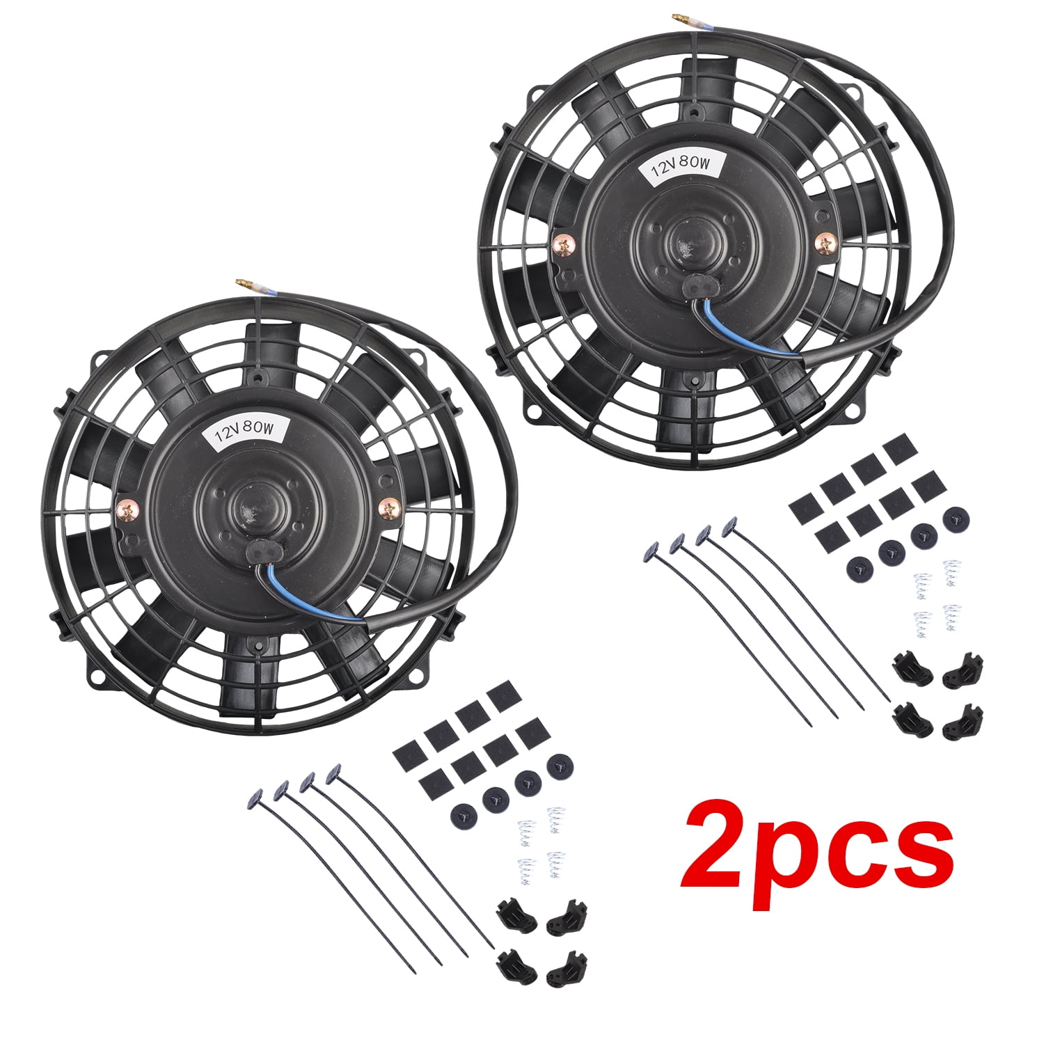 12 inch Slim Fan Push Pull Electric Radiator Cooling 12V Mount Kit ...