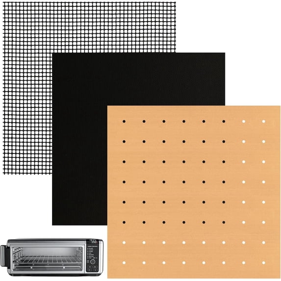12 inch Square Air Fryer Liners Set, 3 Non- Toaster Oven Mat Compatible ...