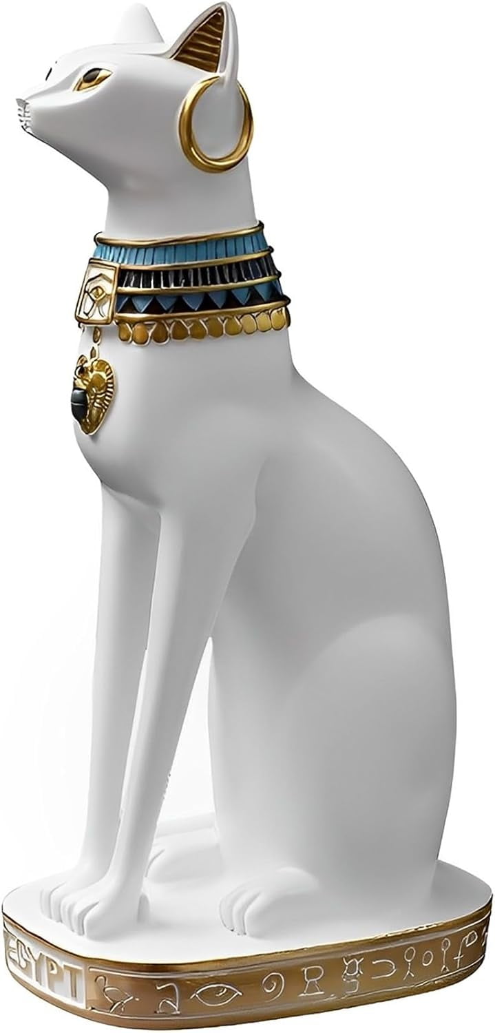 12 inch Tall Gold Egyptian Cat Goddess Bastet Statue, Ancient Egypt ...